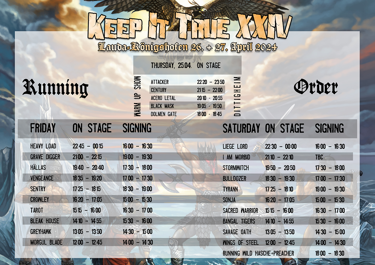 Keep It True Festival 2024 - Jooksev järjekord/ajakava